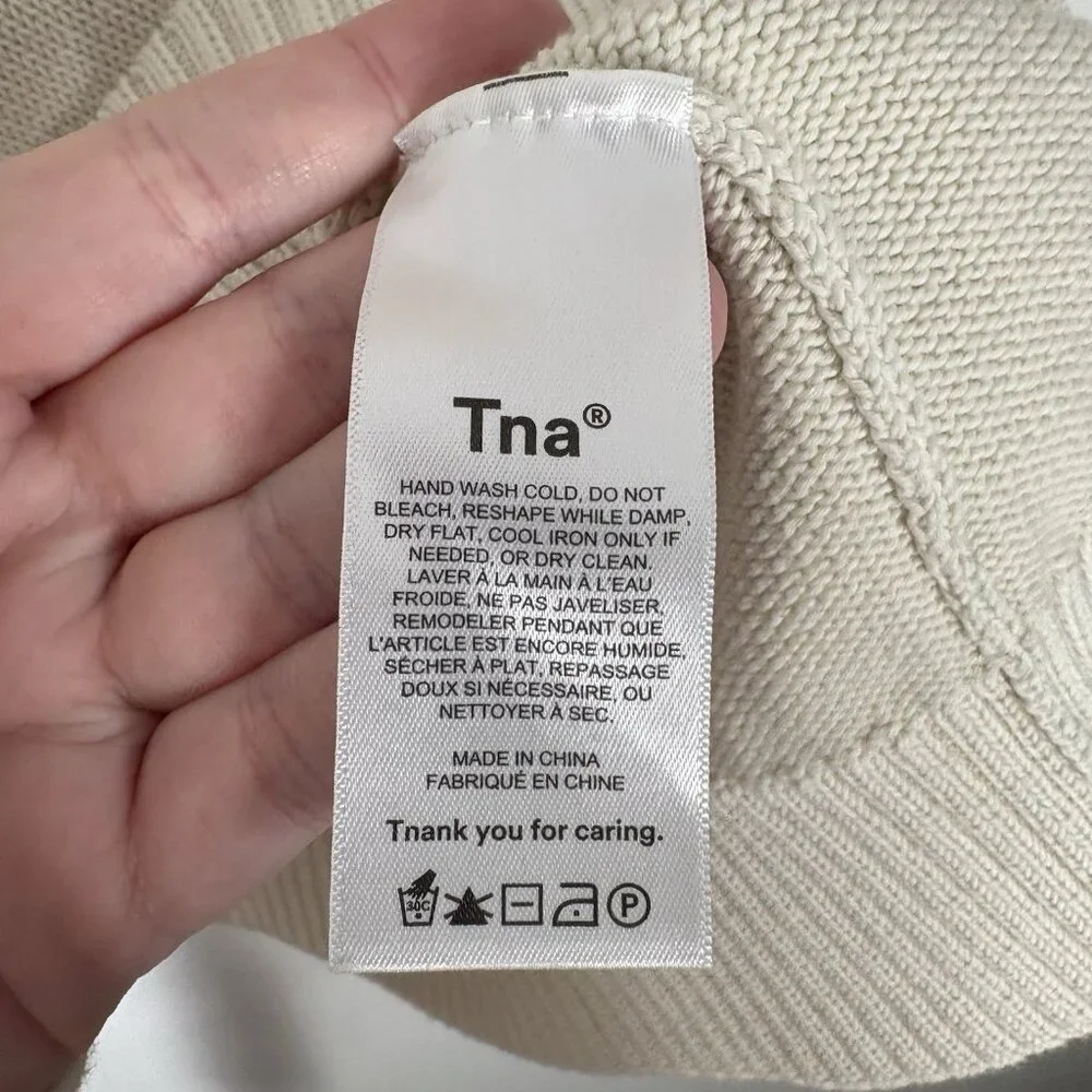 TNA | Sweaters | Tna Aritzia Women M Cream Brown Knit Preppy Academia ...